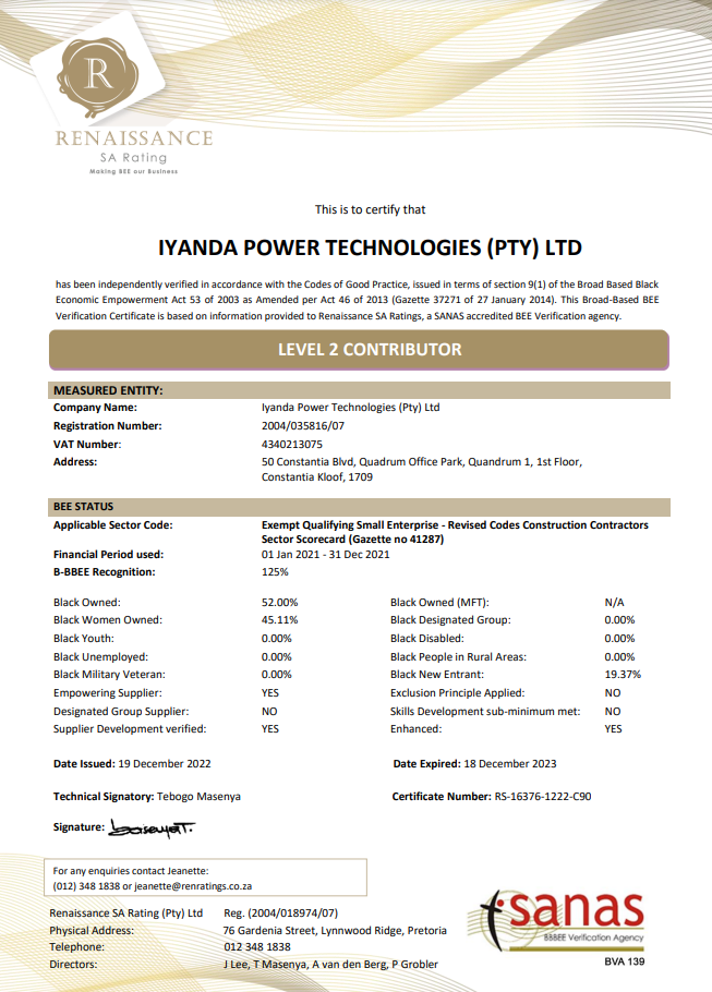 About Iyanda Power Technologies | Engineers in South Africa
